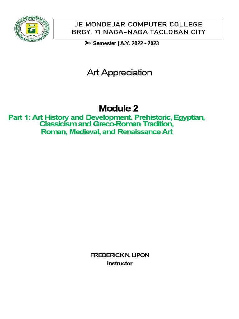Module 2 Art Appreciation | PDF | Michelangelo | Leonardo Da Vinci