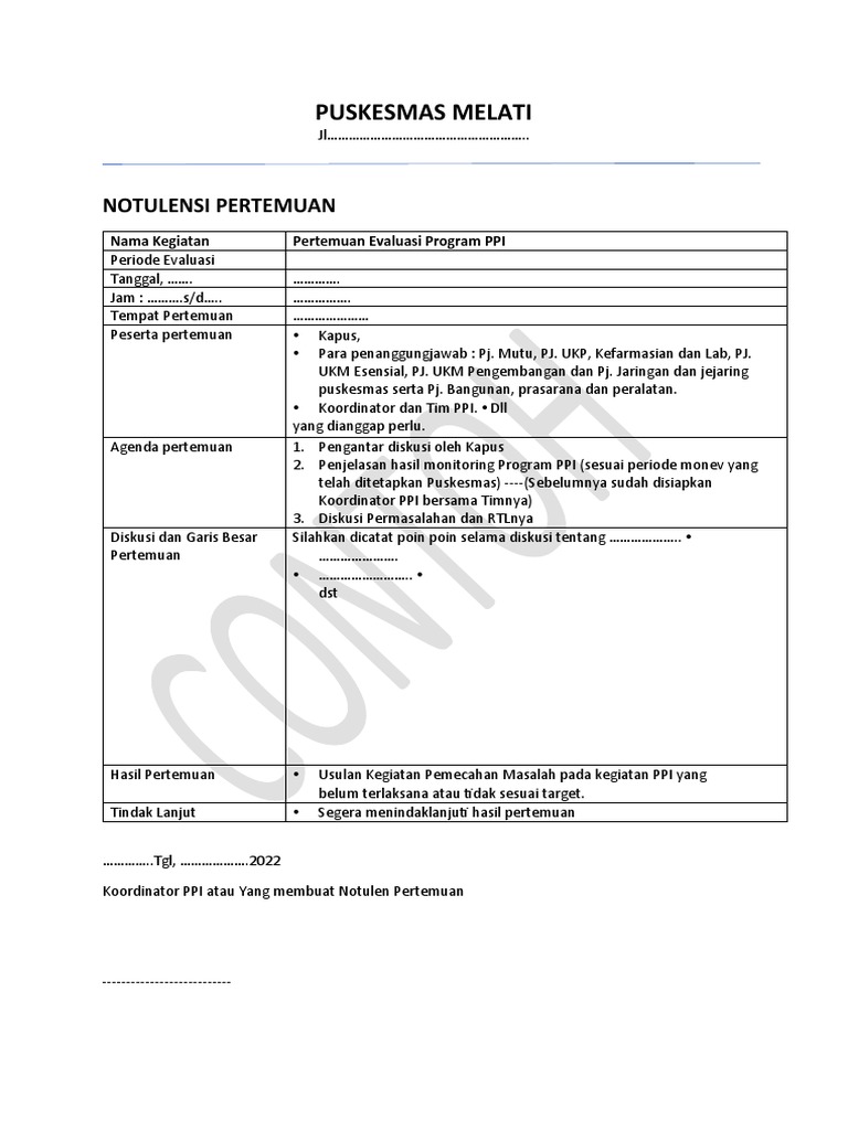 5.5.1. 2 Contoh Bukti Evaluasi Dan TL Program PPI (PDF - Io) | PDF