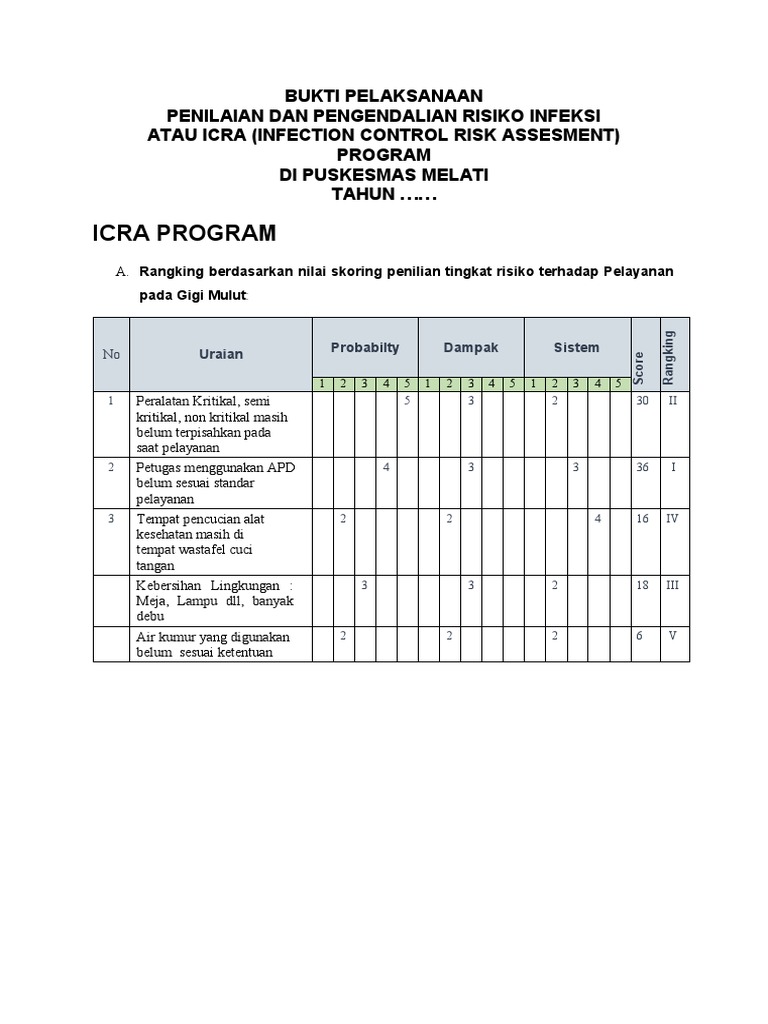 5.5.2.1 Contoh Bukti Pelaksanaan RTL ICRA | PDF