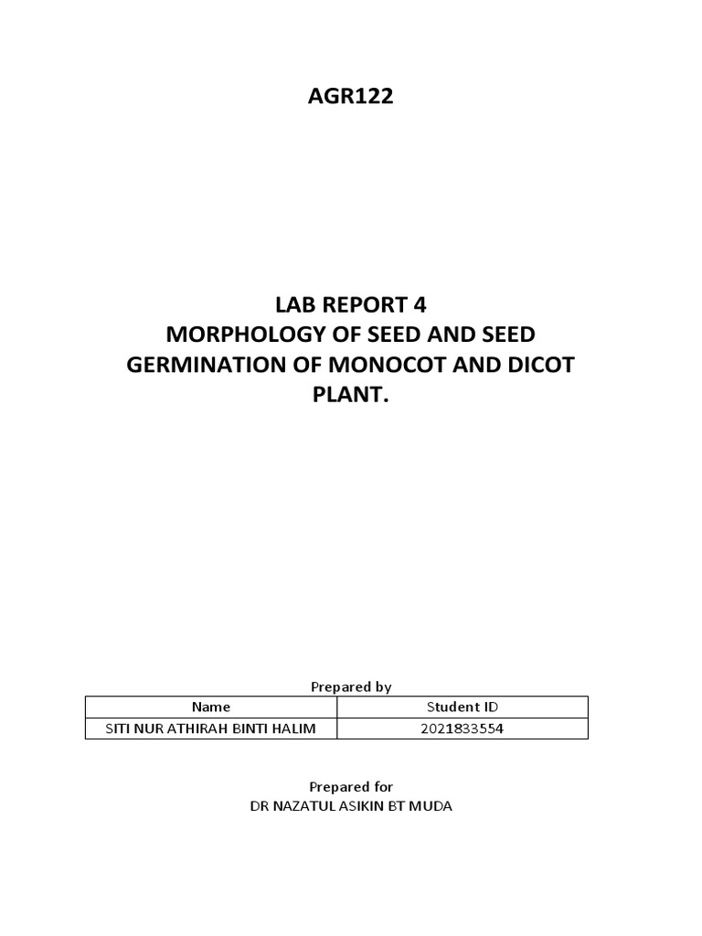 Agr122 Lab Report 4 | Download Free PDF | Seed | Germination