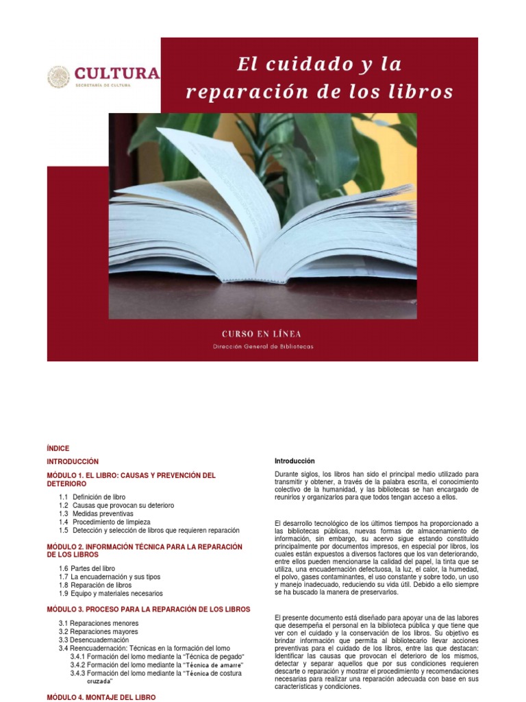 Conservación y Reparación de Libros | PDF | Papel | Encuadernación