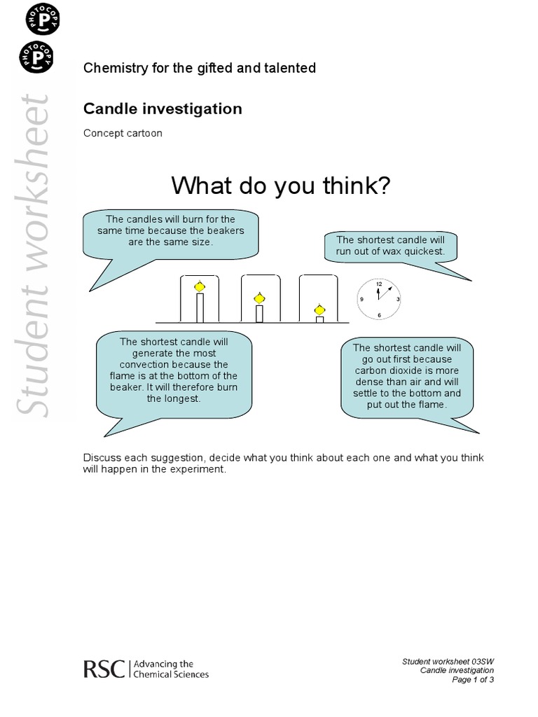 03SW | PDF | Candle | Experiment