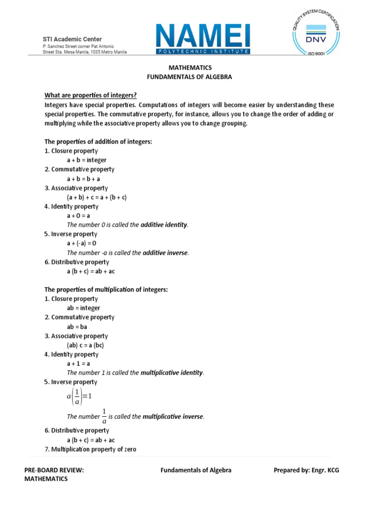 Fundamentals of Algebra | PDF | Factorization | Polynomial