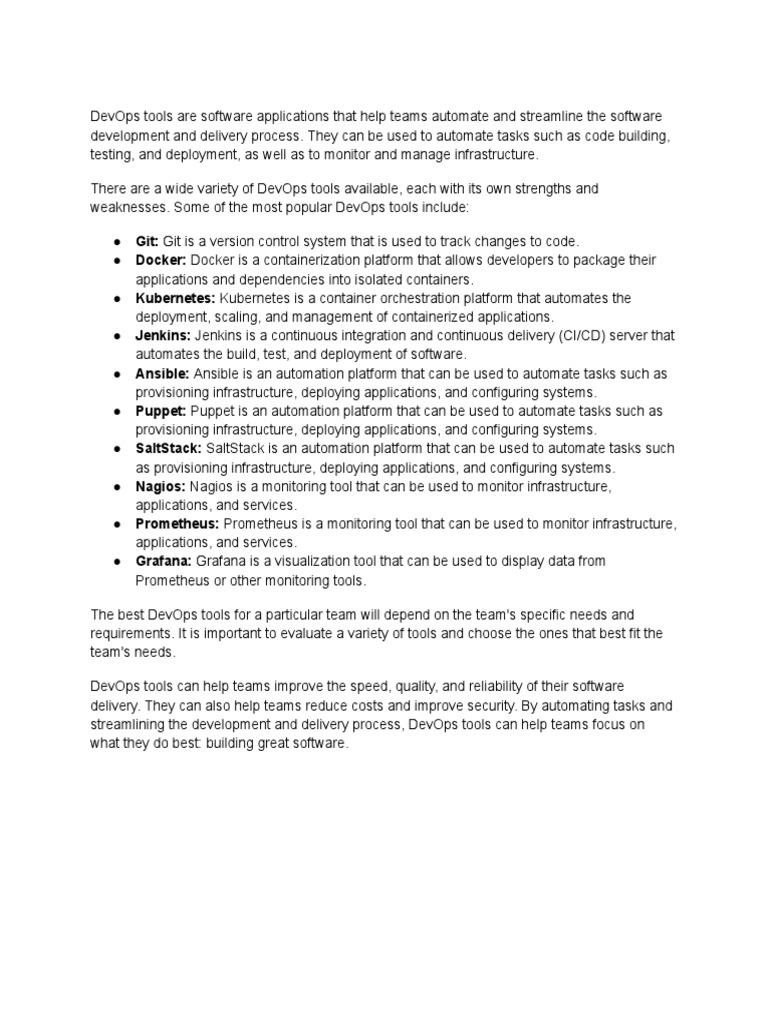 Overview of Essential DevOps Tools | PDF | Computers