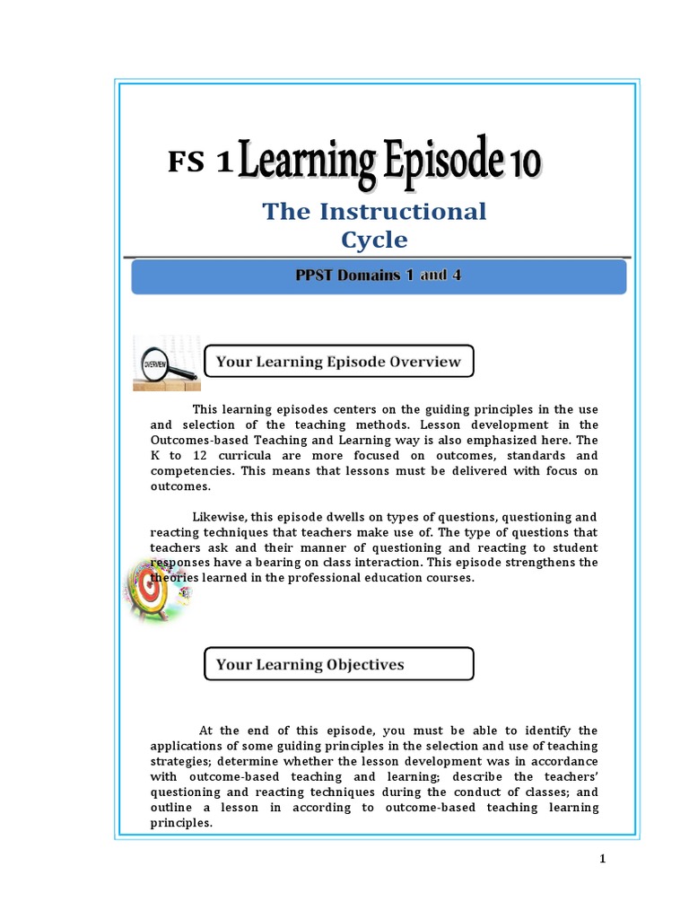 FS1 - Episode 10 - Delos Santos | PDF | Educational Assessment | Teachers