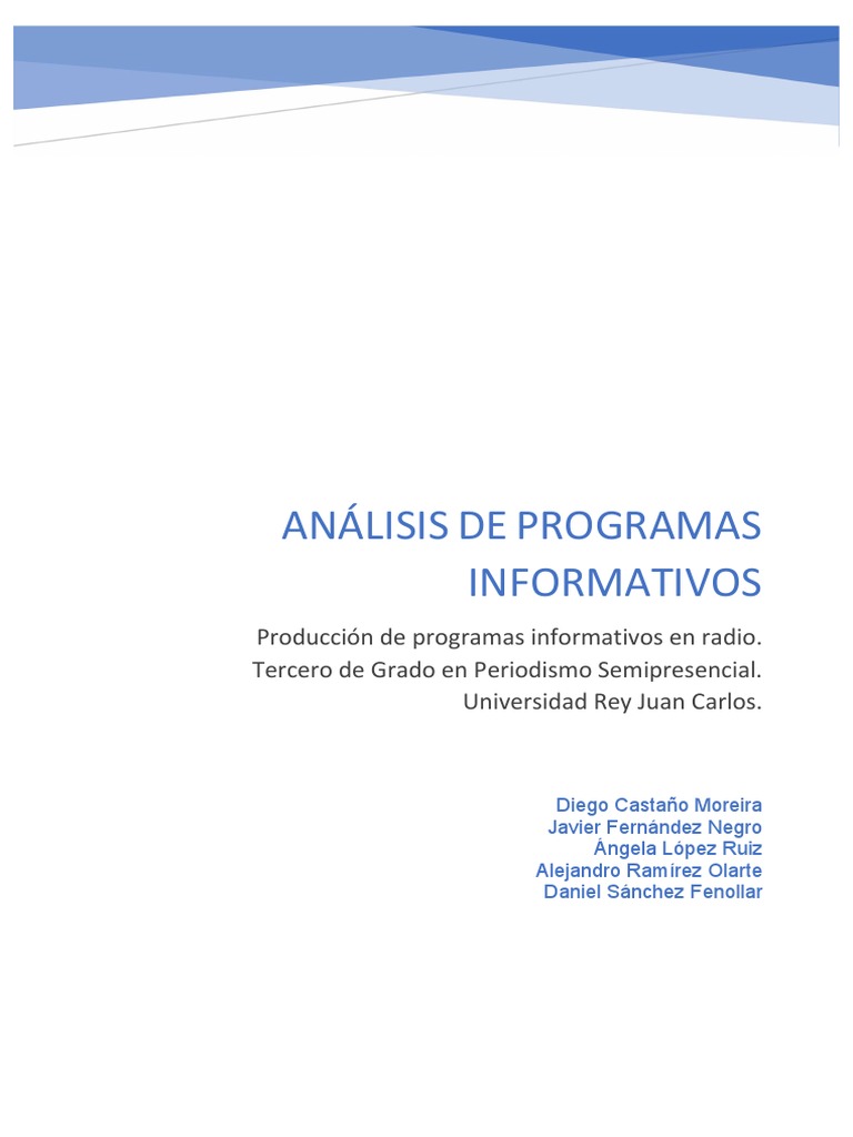 Análisis de Programas Informativos | PDF