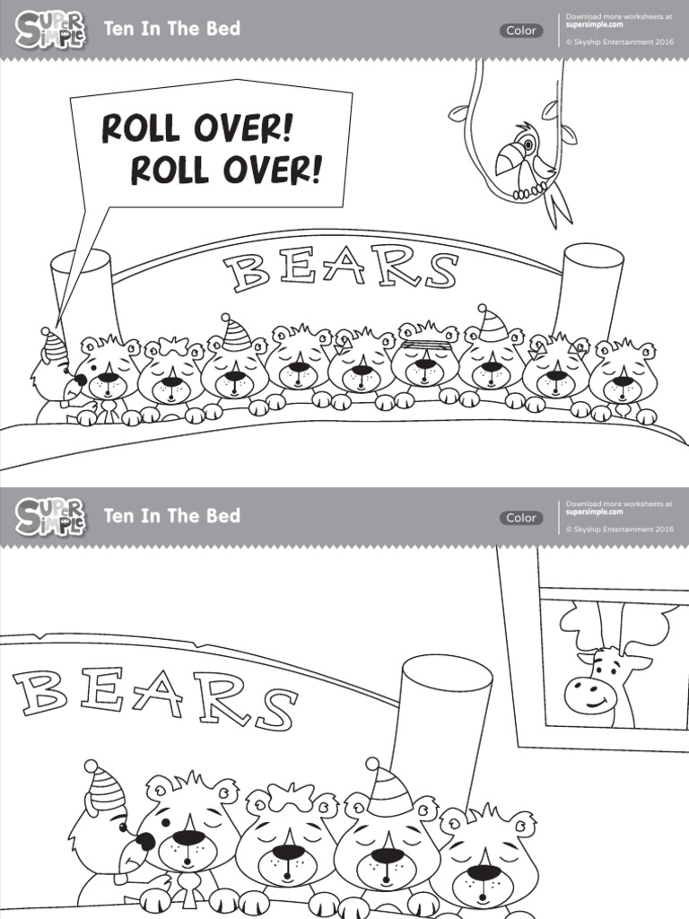 Ten in The Bed Coloring Pages | PDF