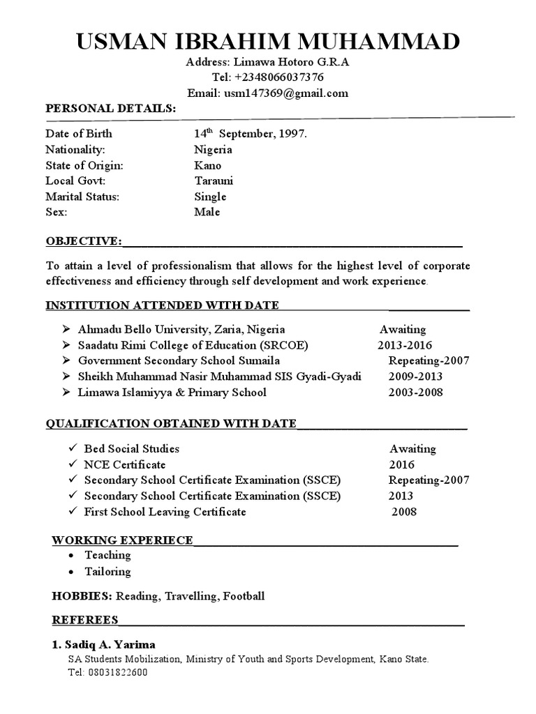 Usman Ibrahim Muhammad | PDF