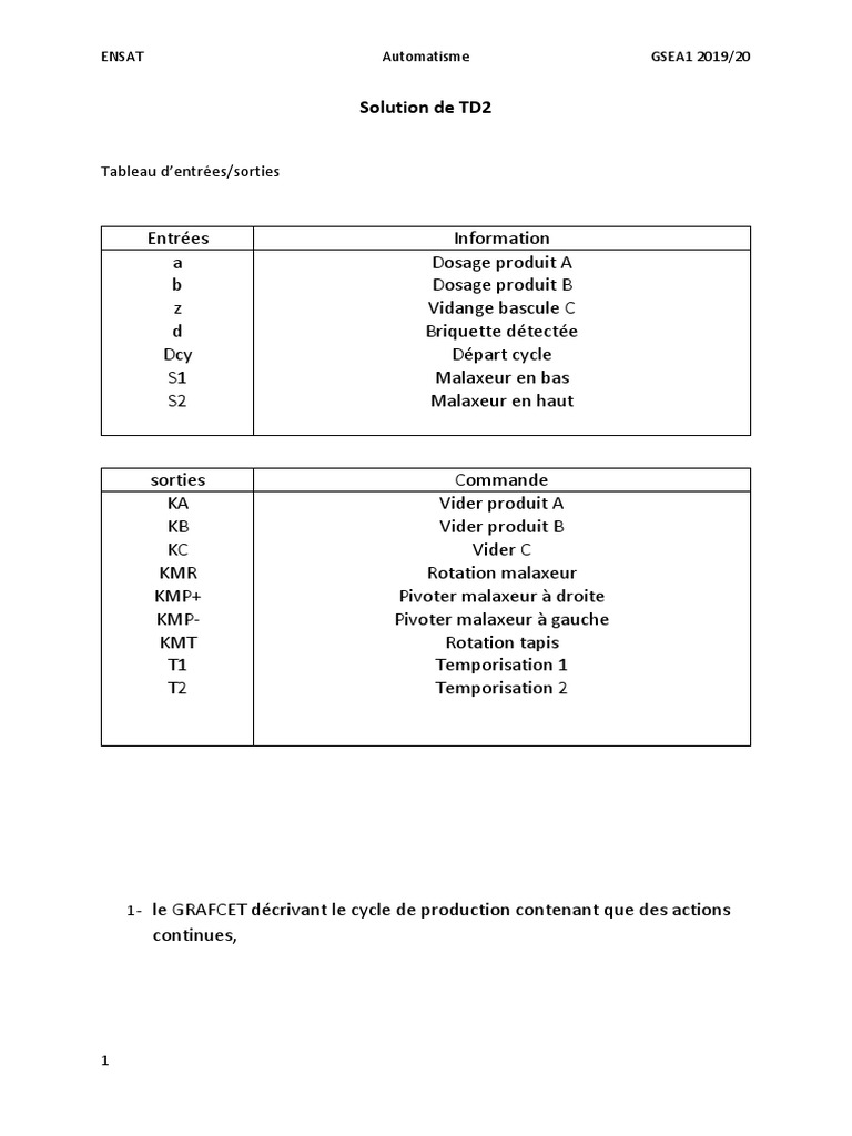 TD2 Correction | PDF