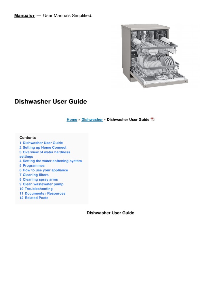 Dishwasher Manual 14 | PDF | Dishwasher | Manufactured Goods