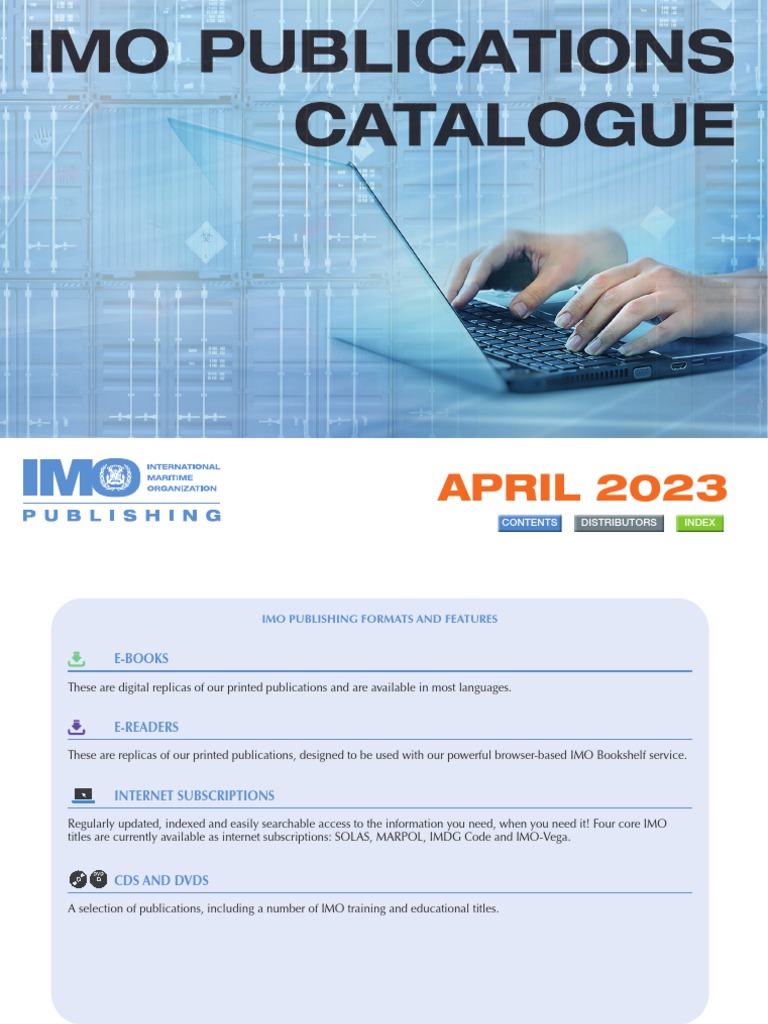 Imo Catalogue 2023 April Pdf Cargo Shipping