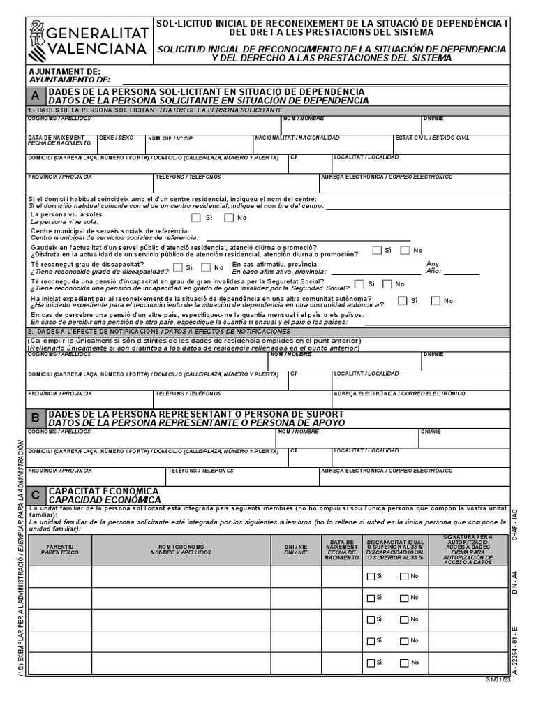 Solicitud Dependencia | PDF
