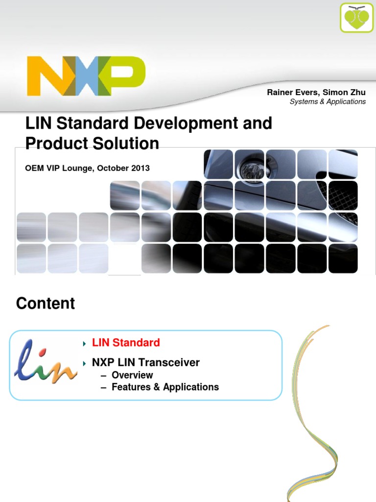 NXP LIN Transceiver Overview & Specs | PDF | Specification (Technical ...