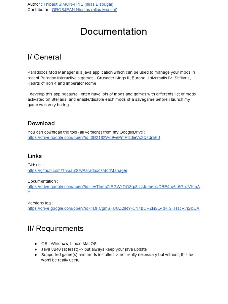 Paradoxos Mod Manager Guide | PDF | Computer File | Computing