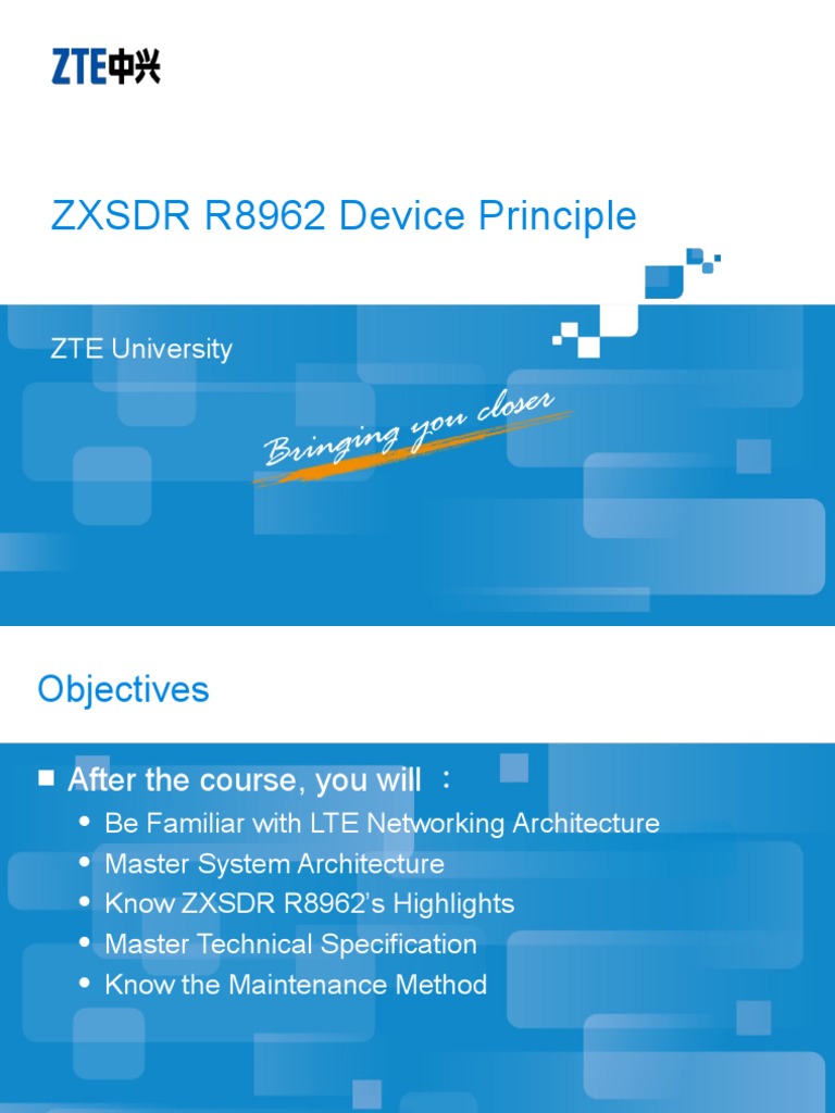 06-Tl - ss003 - E01 - 1 Lte Bt06 - E1 - 1 ZXSDR r8962 L23a Hardware ...