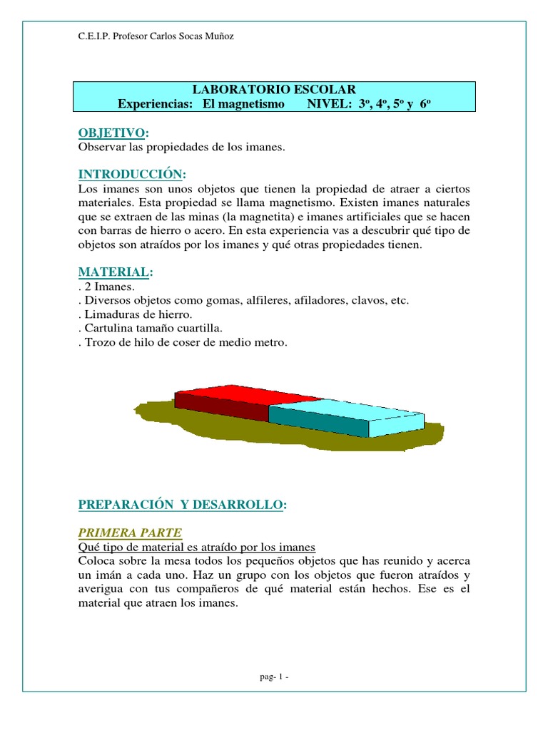 Experiencias de Magnetismo Escolar | PDF | Imán | Magnetismo