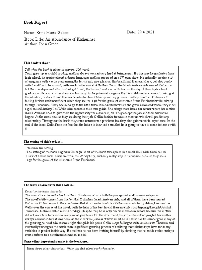 Abundance of Katherines Templ | PDF | General Fiction