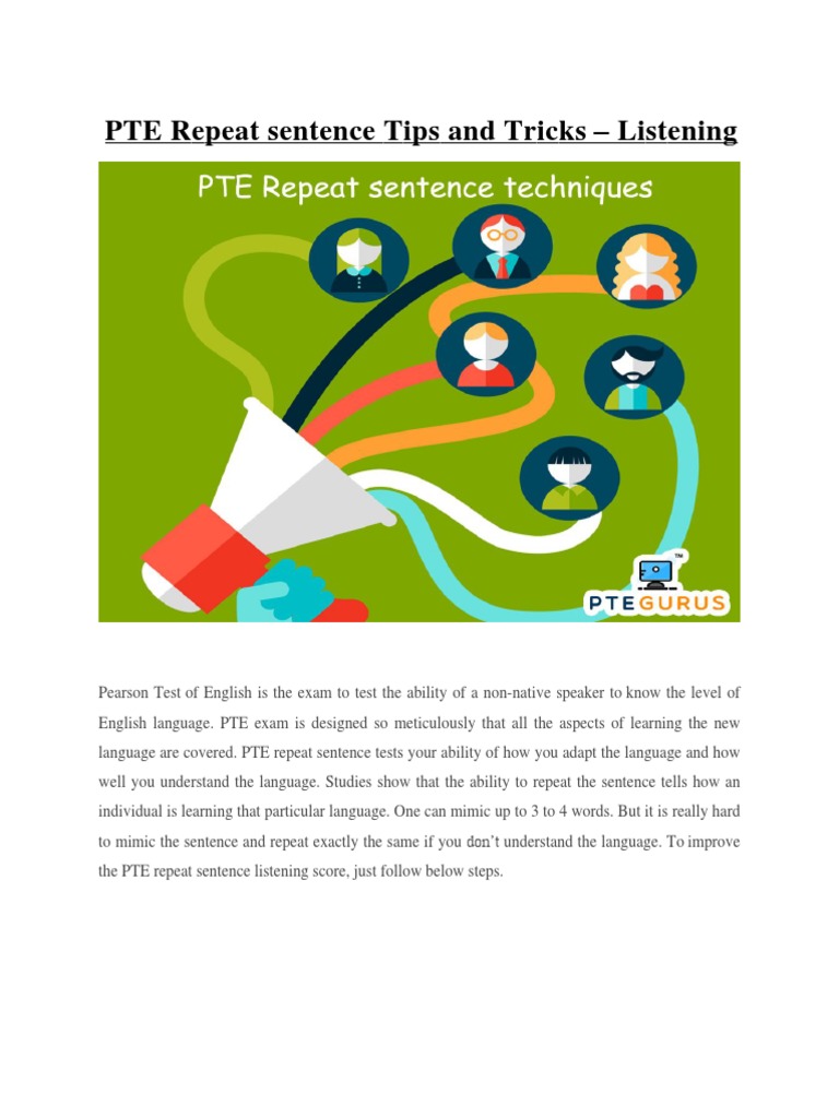 PTE Repeat Sentence Tips and Tricks PDF | PDF | Accent ...