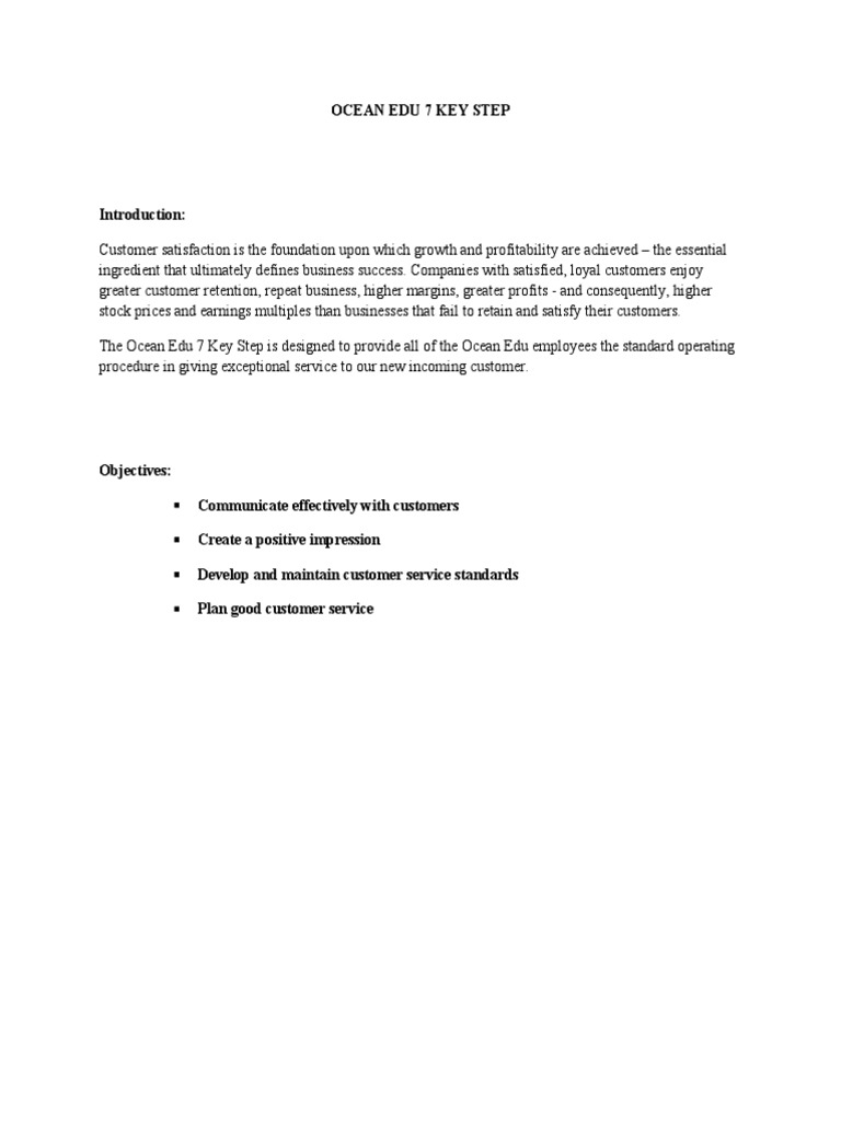 Ocean Edu 7 Key Step | PDF | Customer | Business