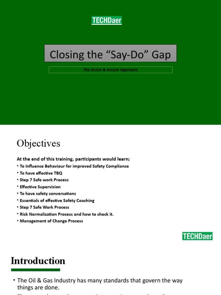 Closing The Say Do Gap | PDF | Cognitive Science | Psychological Concepts