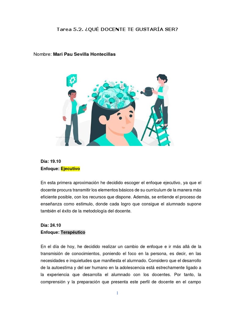 ¿Qué Docente Te Gustaría Ser? Mari Pau Sevilla | PDF | Enseñando | Maestros