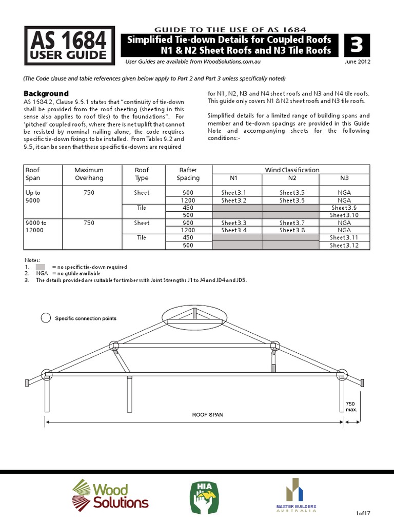 AS 1684 User Guide 3 - Simplified Tie-Downs | PDF | Framing ...