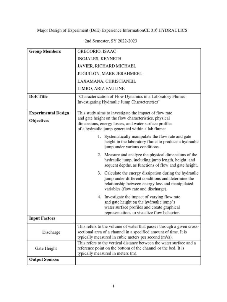 CE016 CES32S4 DOE Proposal Group 4 Rev Final FS | PDF | Discharge ...