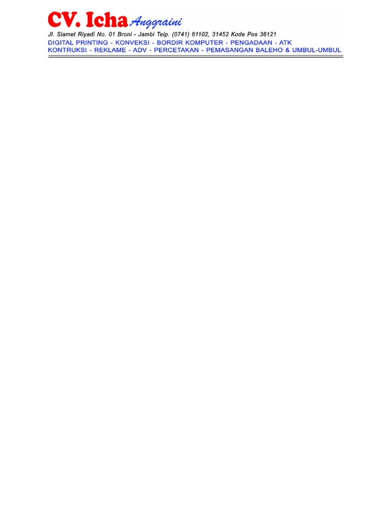 Kop CV. Icha Anggraini | PDF