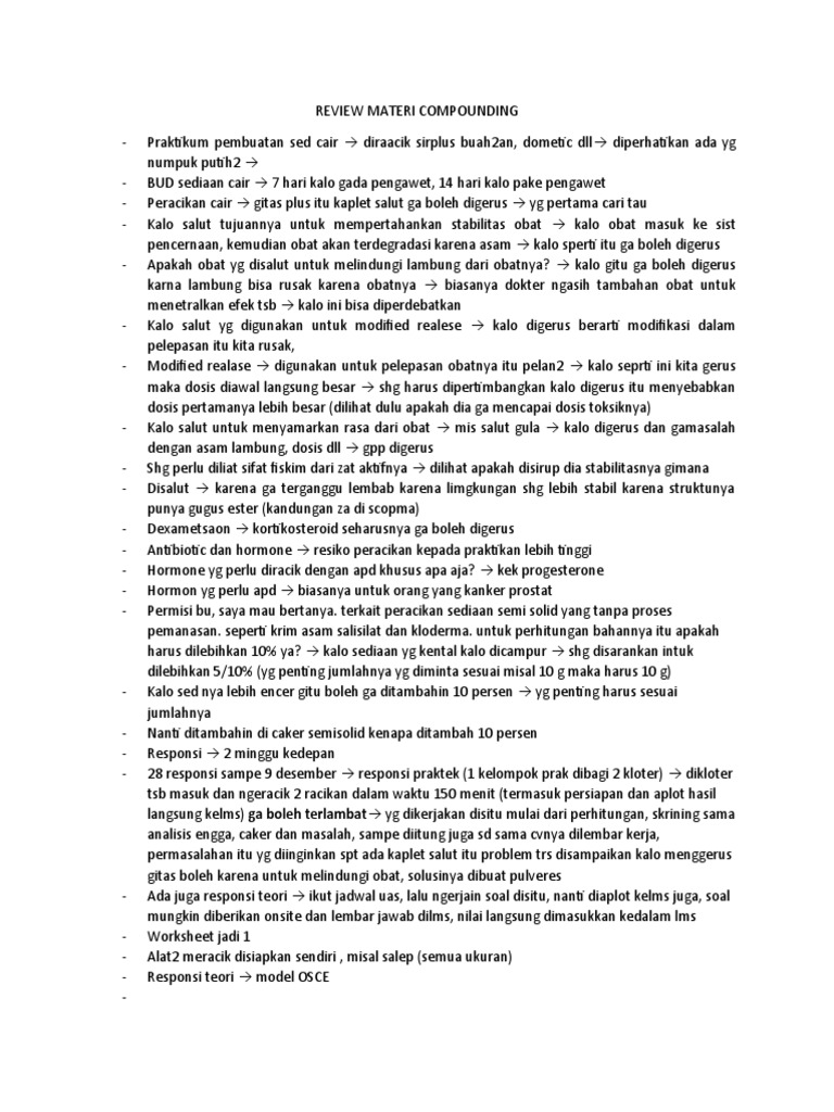 Review Materi Compounding | PDF