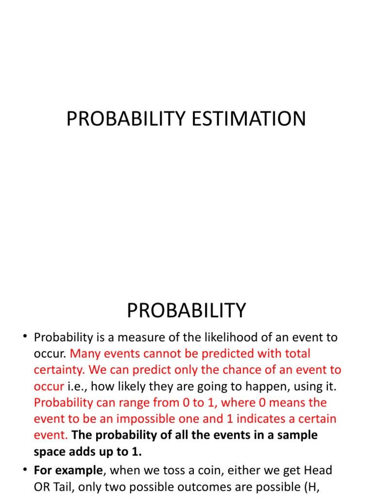 Probability Estimation | PDF | Probability | Type I And Type Ii Errors