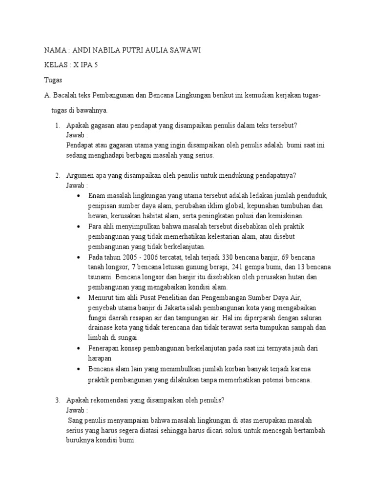 Teks Eksposisi Tugas 1 (Andi Nabila Putri Aulia Sawawi) | PDF