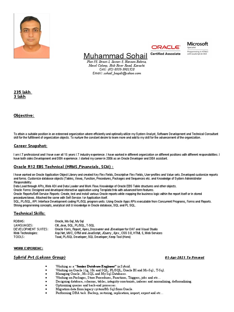 Muhammad Sohail | PDF | Microsoft Sql Server | Databases