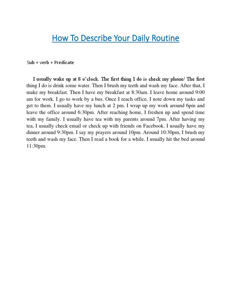 Lesson-05 (Describe Your Daily Routine) - 1 | PDF