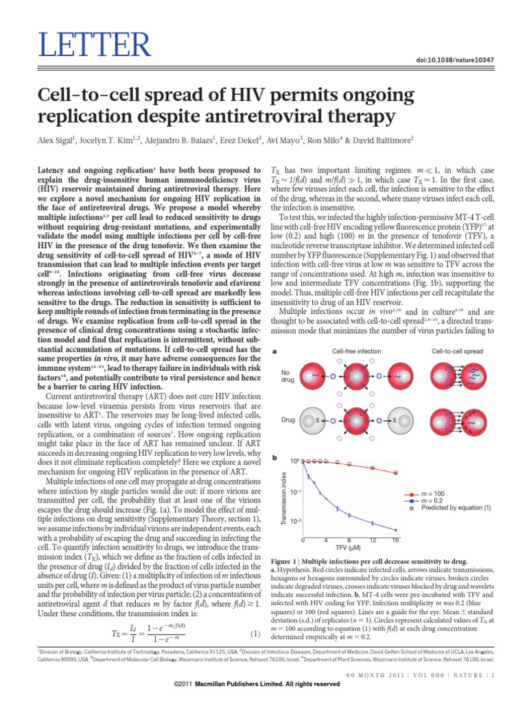 Letter: Cell-To-Cell Spread of HIV Permits Ongoing Replication Despite ...