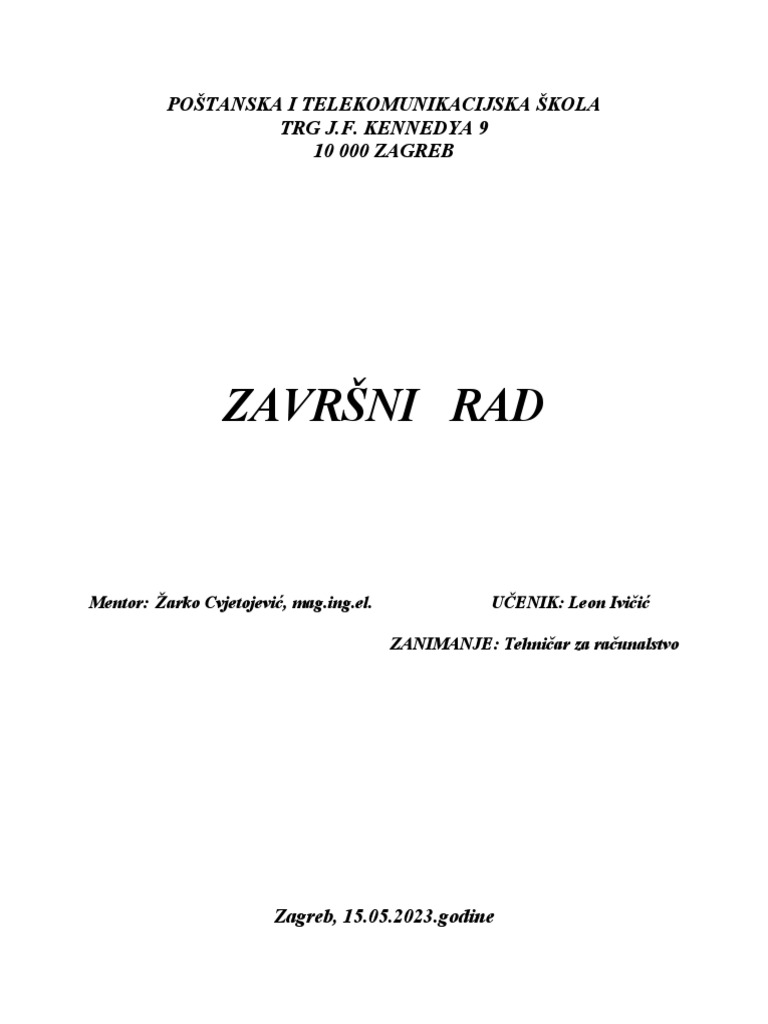 Zavrsni Rad Leon Ivičić | PDF