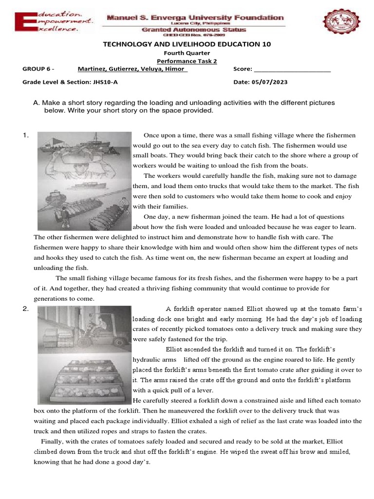 TLE Grade 10 PT LOADING AND UNLOADING | PDF