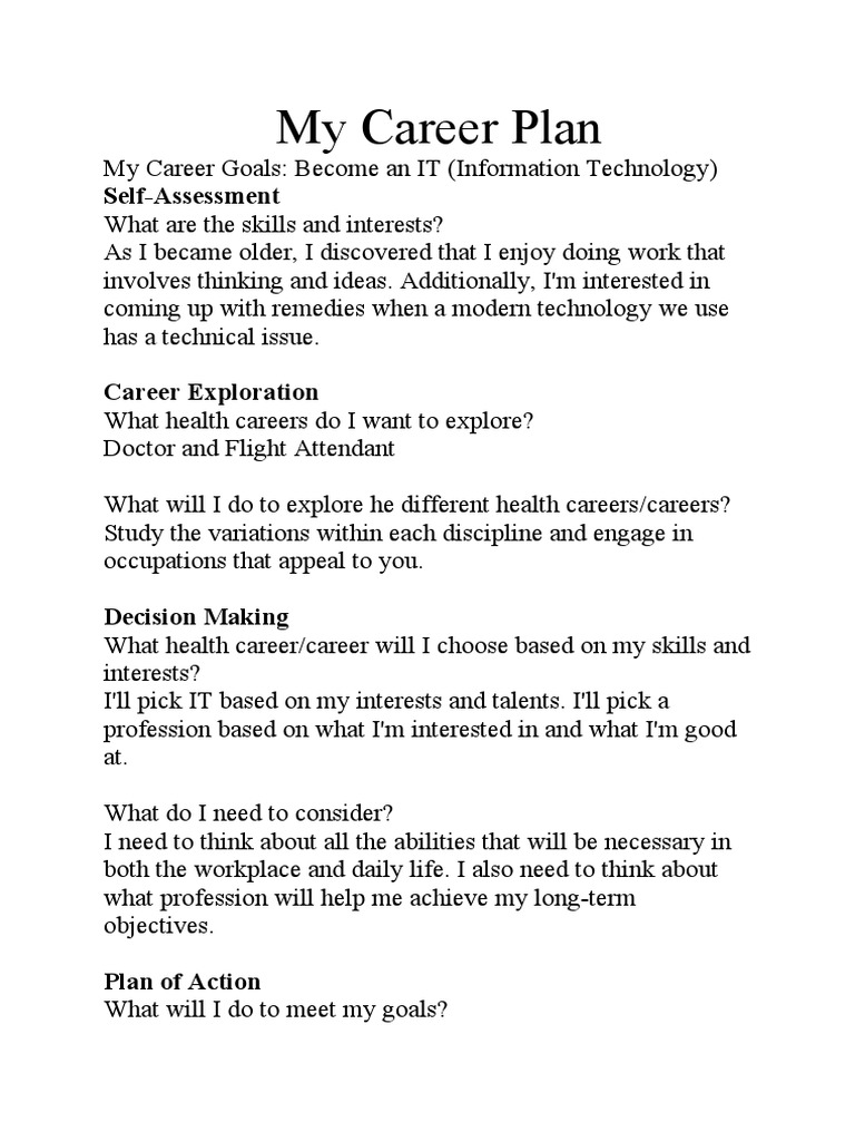 My Career Plan | PDF