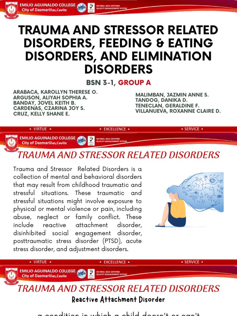 Trauma and Stressor Related Disorders, Feeding & Eating Disorders ... Trauma and Stressor Related Disorders, Feeding & Eating Disorders ...