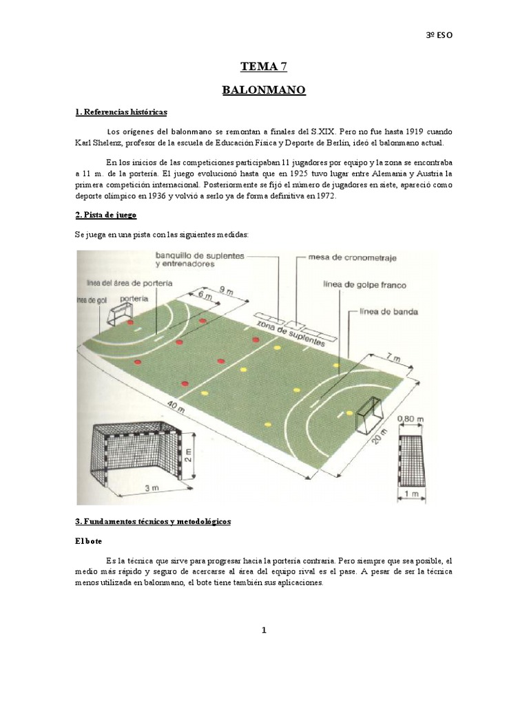 Tema 9. Balonmano | PDF