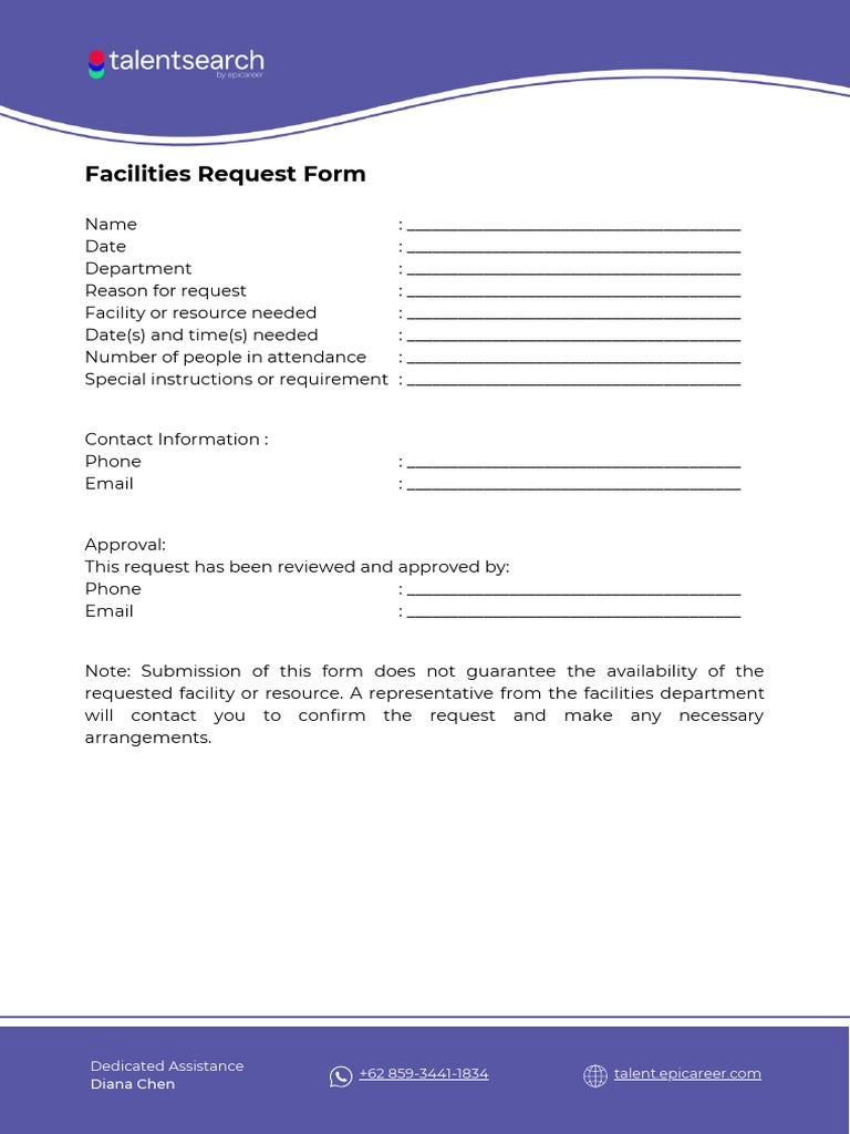 Facilities Request Form | PDF