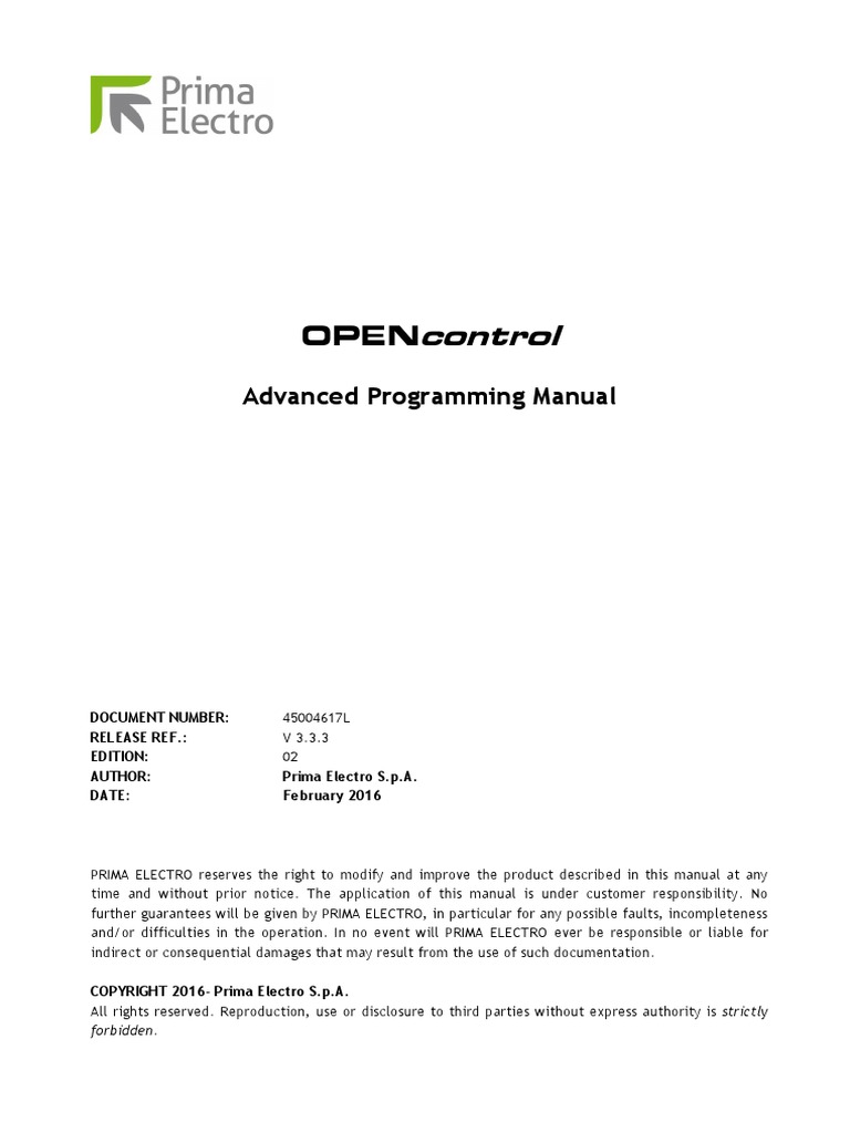 4617L - Rev02 - Advanced Programming Manual V3.3.3 | PDF