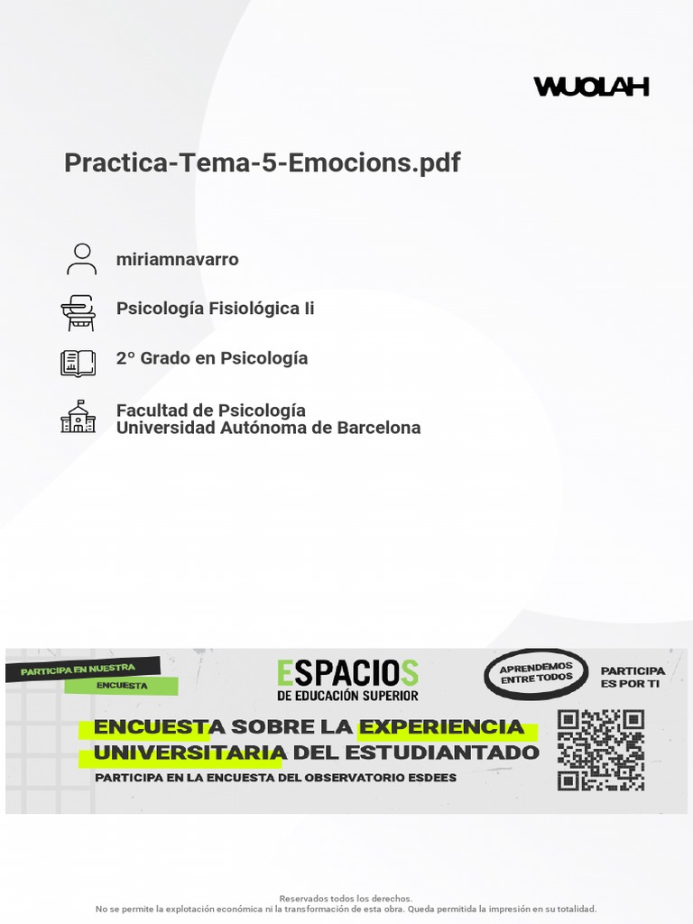 Wuolah Free Practica Tema 5 Emocions | PDF