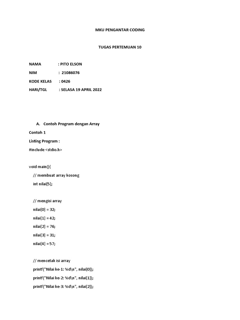 Coding Array Dan Struck | PDF | Seni