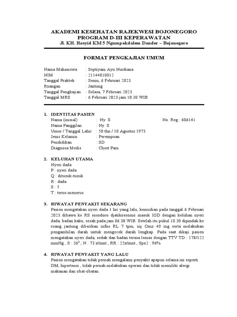 Askep Chest Pain | PDF