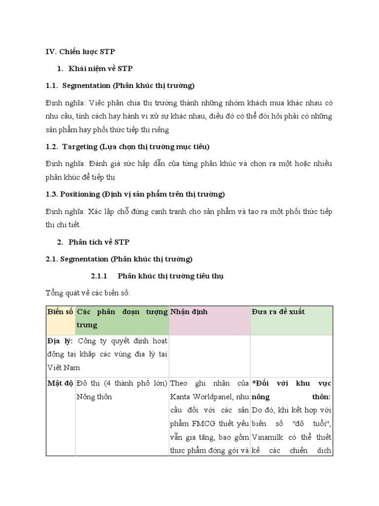 Phân tích chiến lược STP | PDF