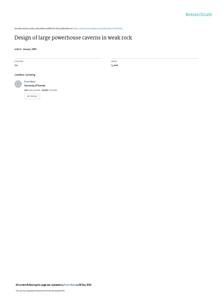 14 Design of Large Underground Caverns | PDF | Young's Modulus | Stress (Mechanics)
