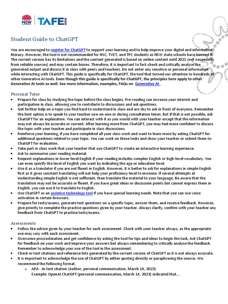Student ChatGPT Usage Guide | PDF