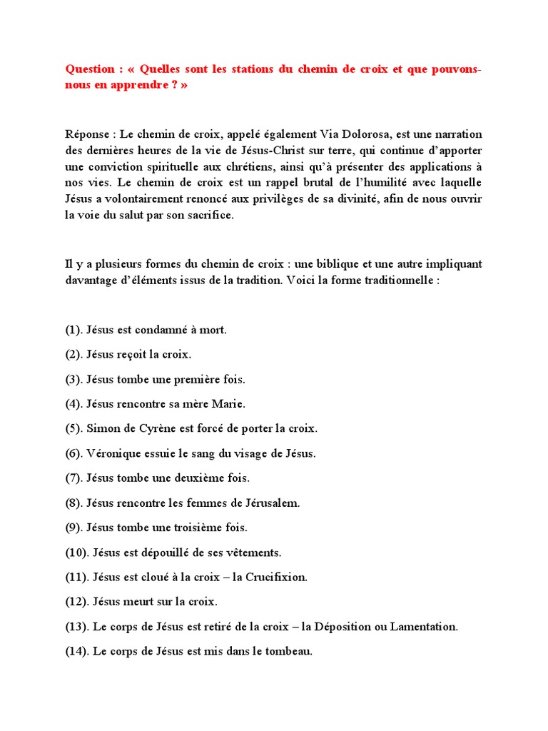 Les Stations Du Chemin de Croix | PDF | Jésus | Péché
