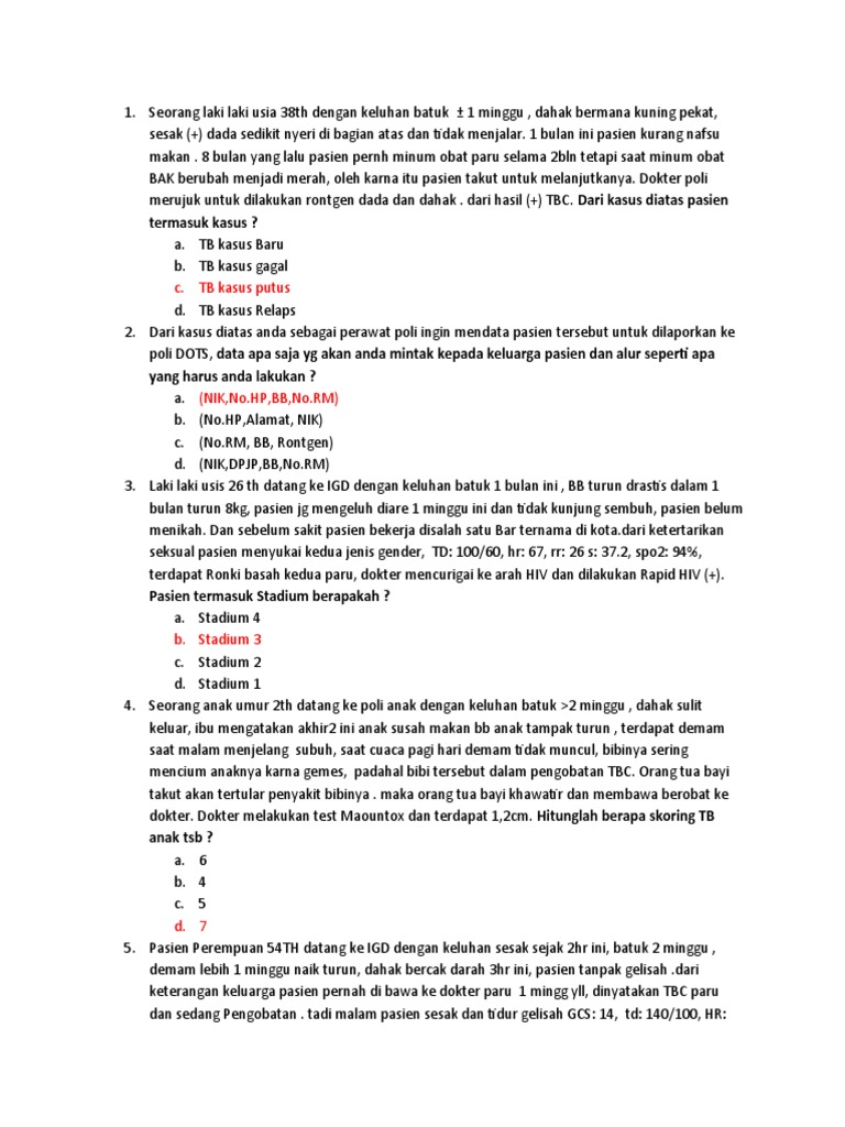 SOAL Diklat TB&HIV | PDF