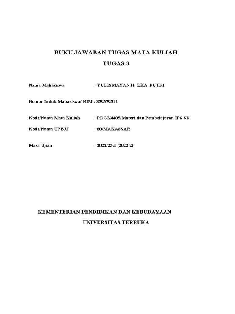 TMK 3 859379511 PDGK4405 Materi Dan Pembelajaran Ips SD | PDF